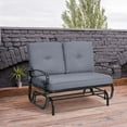 Costway Glider Outdoor Patio Rocking Bench Loveseat Cushioned Seat ...
