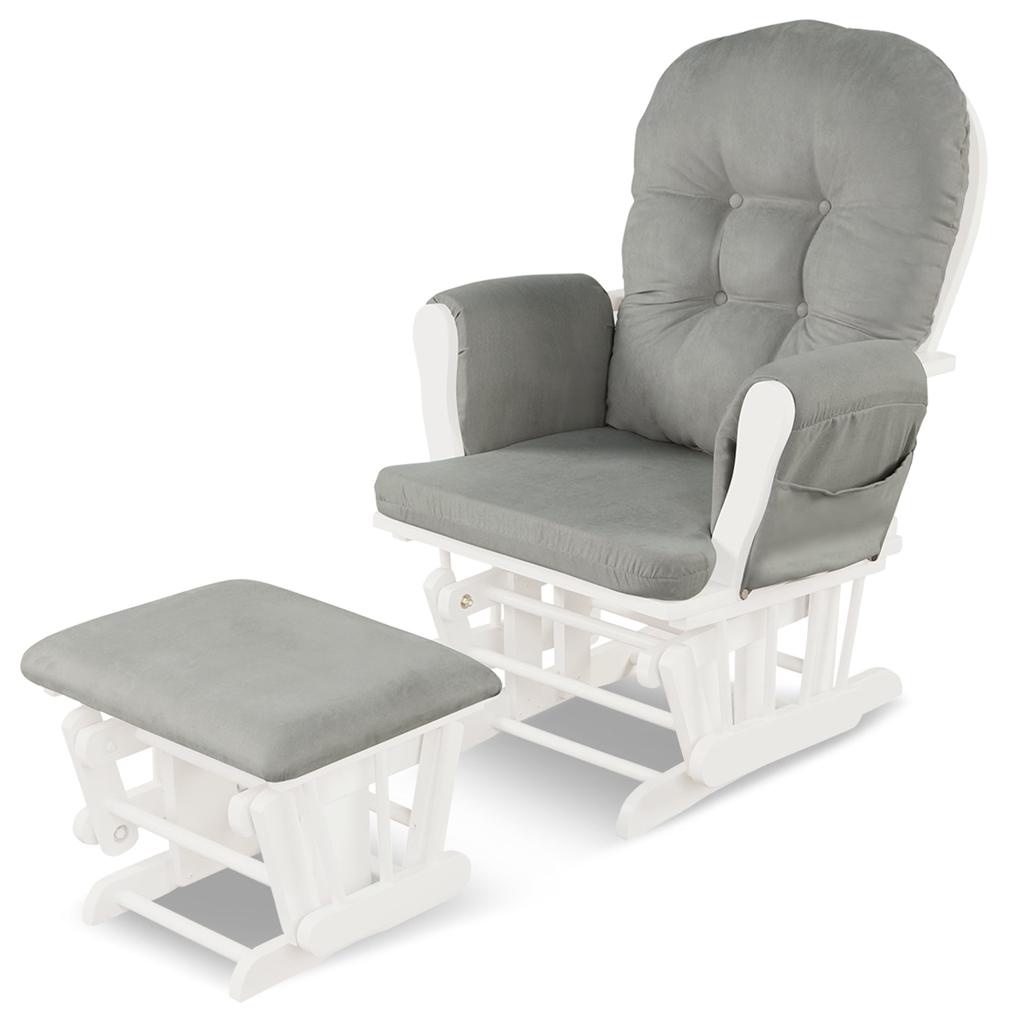 Costway Comfortable Gliding Indoor Wooden Padded Seat Rocking Chair and ...