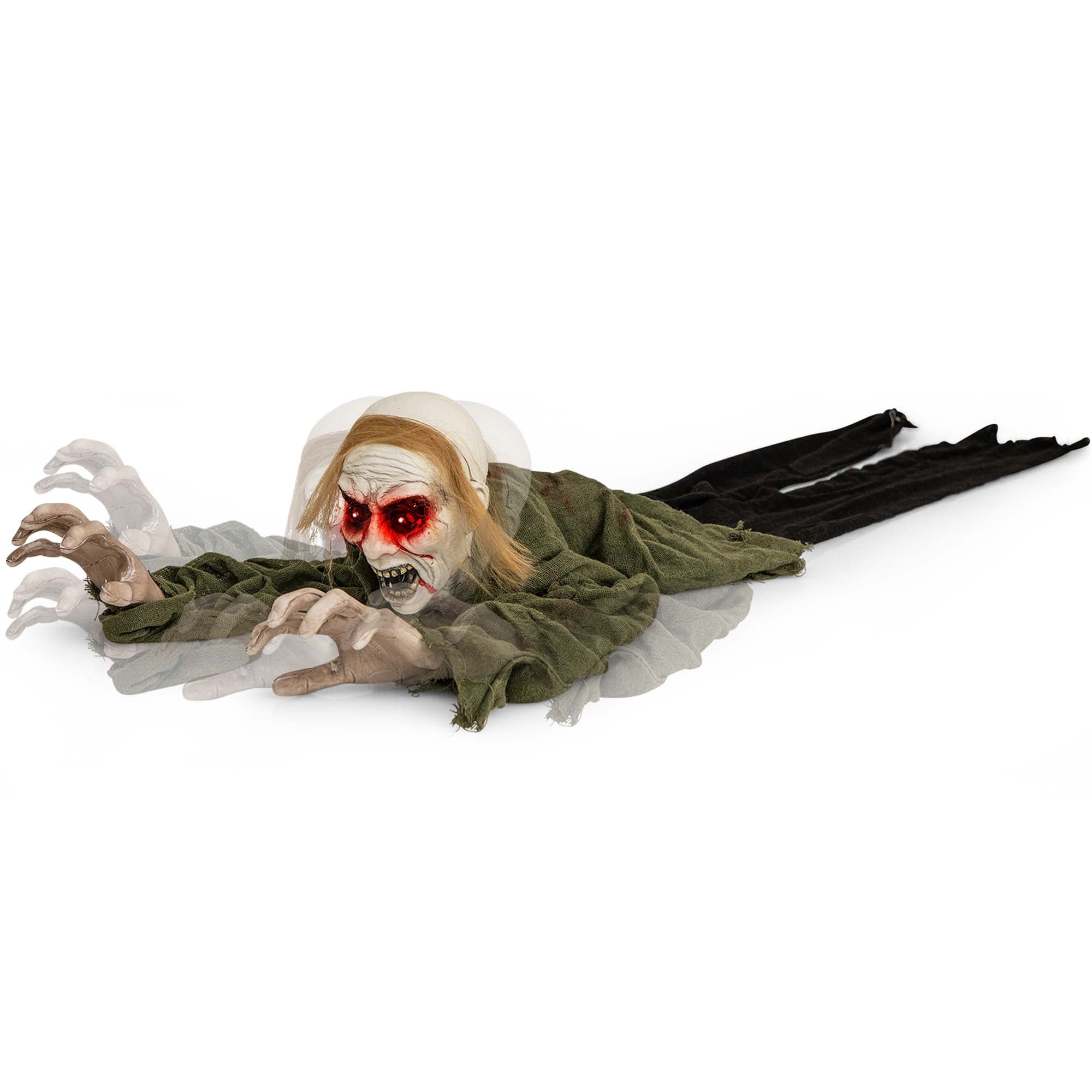 Costway Halloween Groundbreaker Voice Activated Climbing Zombie w ...