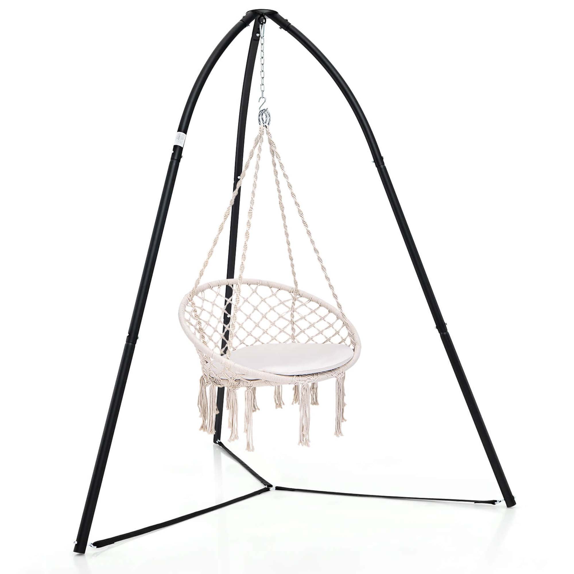 Costway Hanging Chair Stand with Hanging Chain Heavy Duty Metal 440 lbs ...