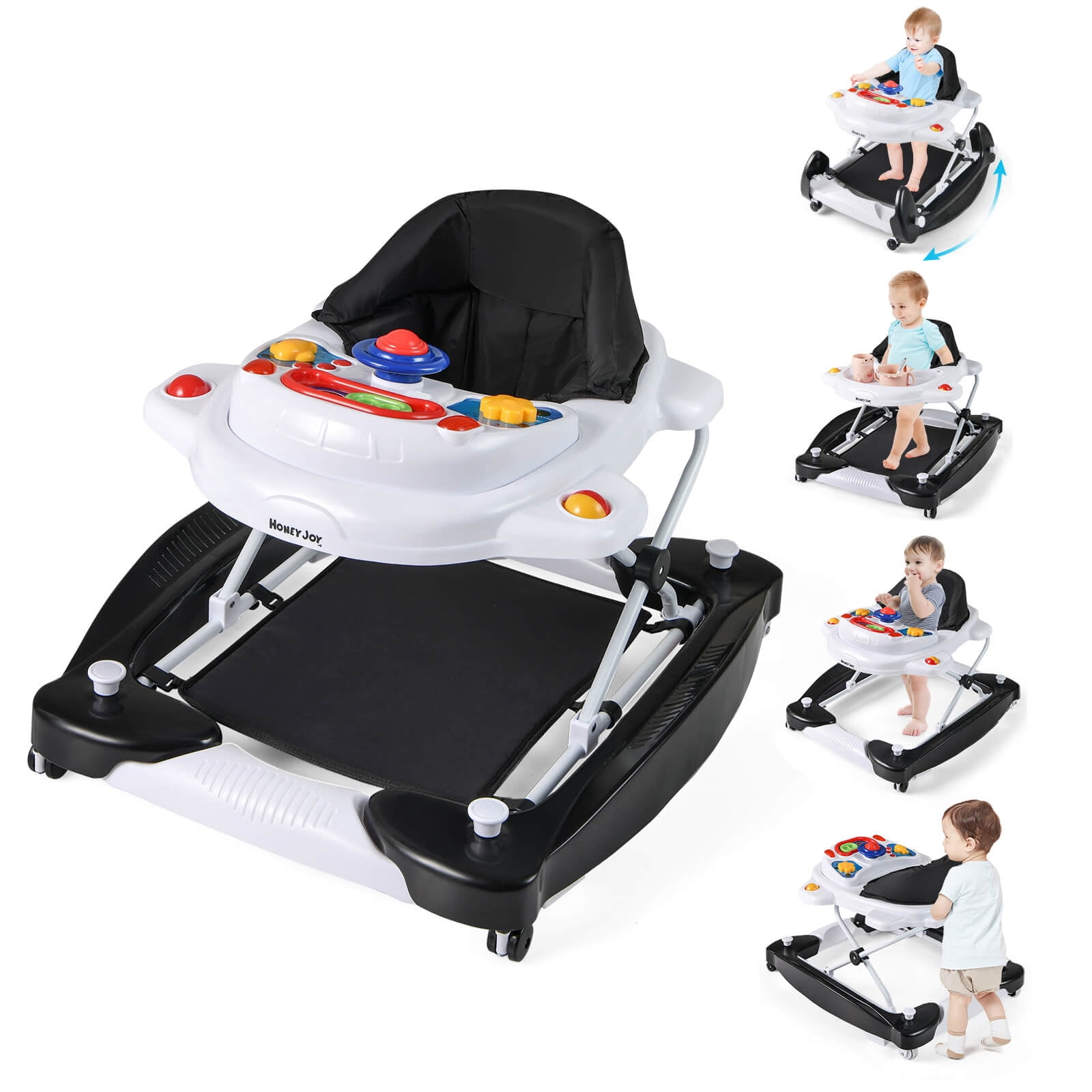Costway 6 in 1 Baby Walker Adjustable Toddler Walker & Activity Center ...