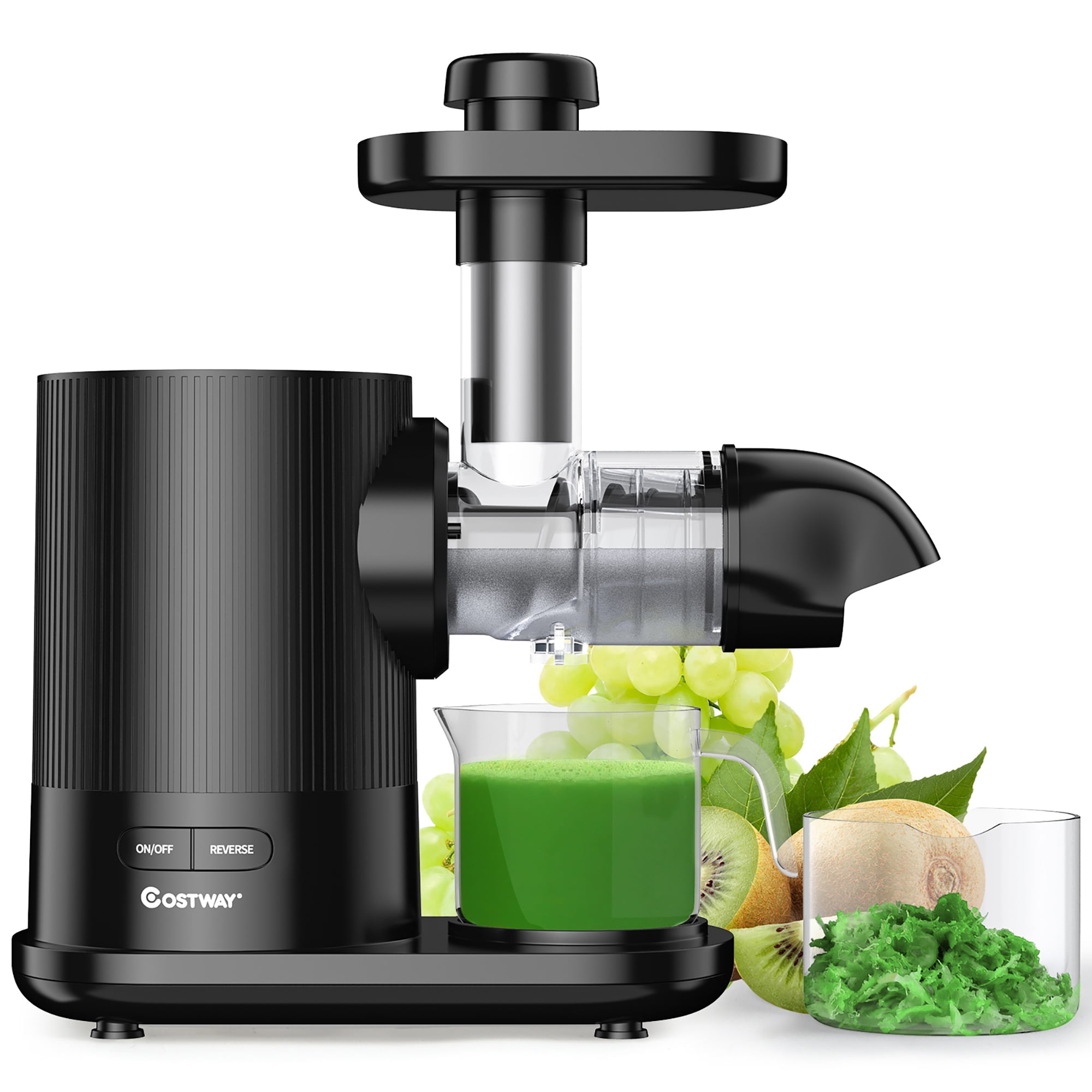 Costway Horizontal Slow Masticating EASY CLEAN Juicer Cold Press ...