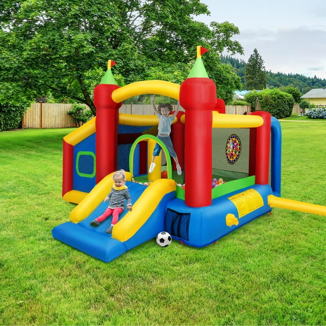 Costway 7-in-1 Kids Inflatable Bounce House, Jump & Slide Bouncer with ...