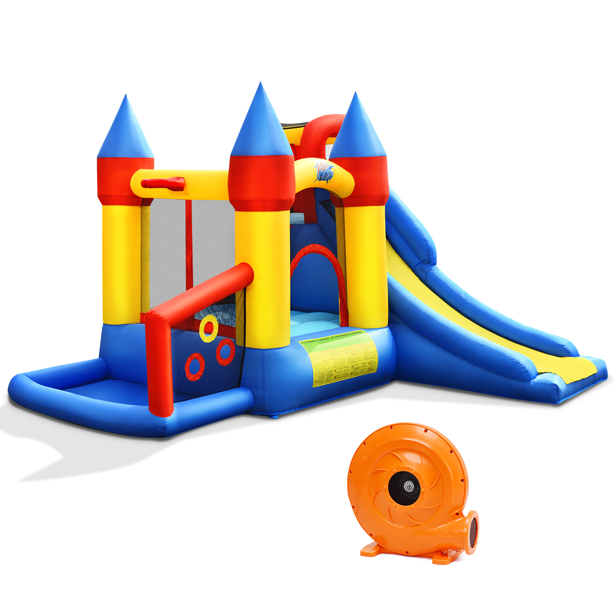 Gymax Inflatable Bounce Castle Jumping House Kids Playhouse w/ Slide ...