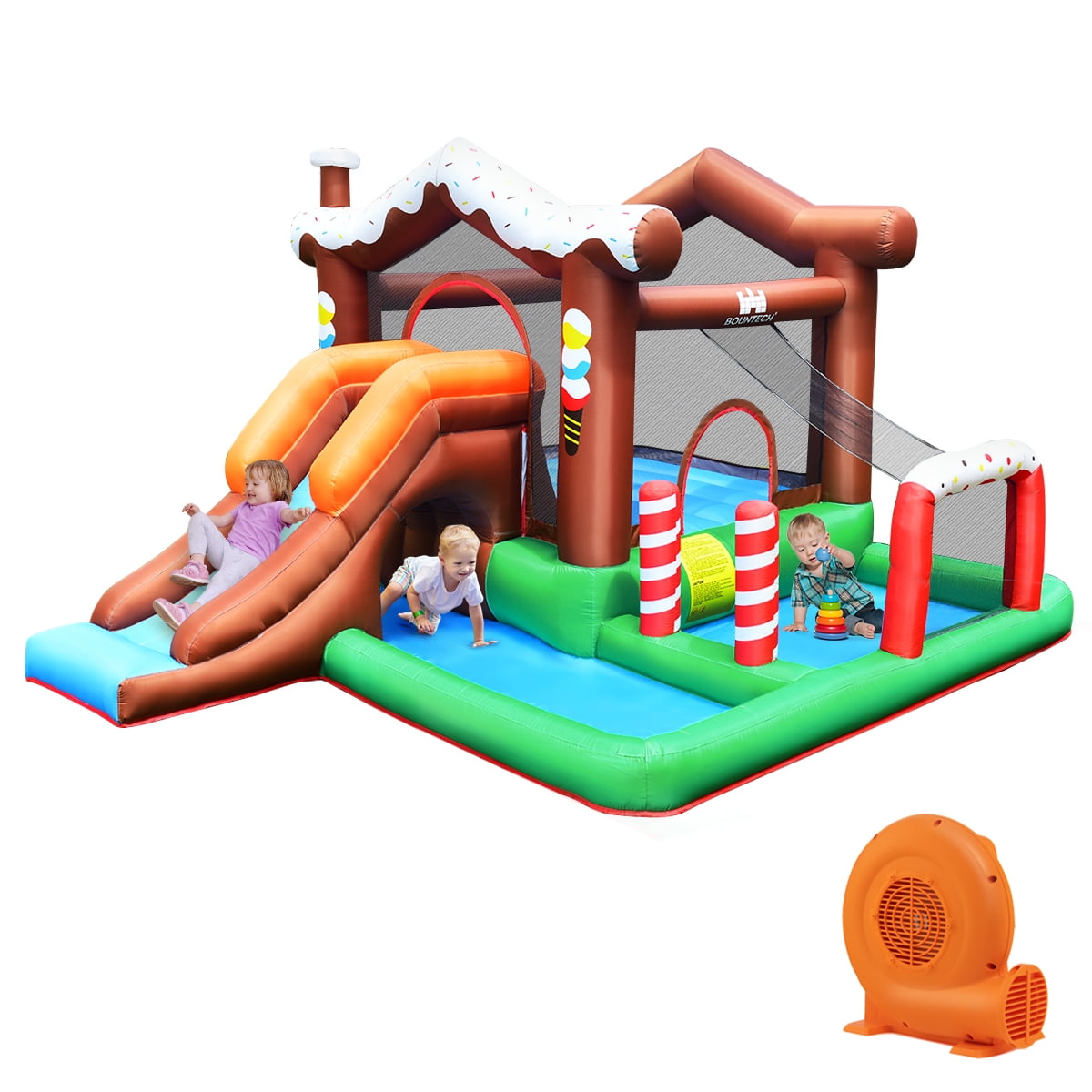 Costway Big Air Jumper Bouncy Inflatable Bouncer with Climbing Slide ...