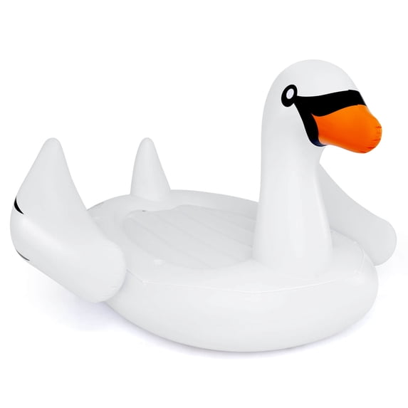 Costway Inflatable Swan Island Giant 4-Person Swan Pool Float with Cups ...