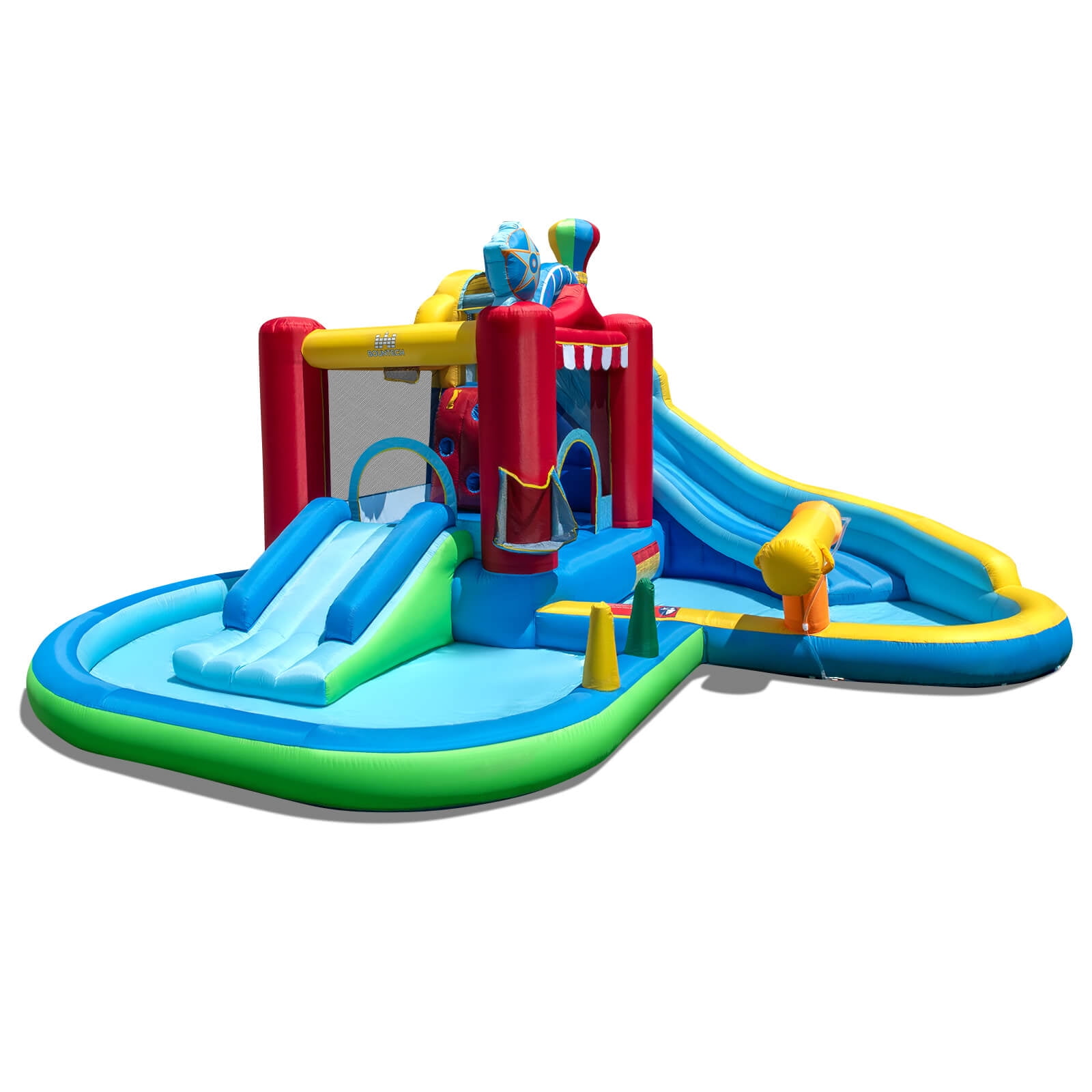 Costway Inflatable Water Park Kids Blow up Water Slide with Splash Pool ...