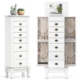 Costway Jewelry Cabinet Armoire Box Storage Chest Stand Organizer Wood ...