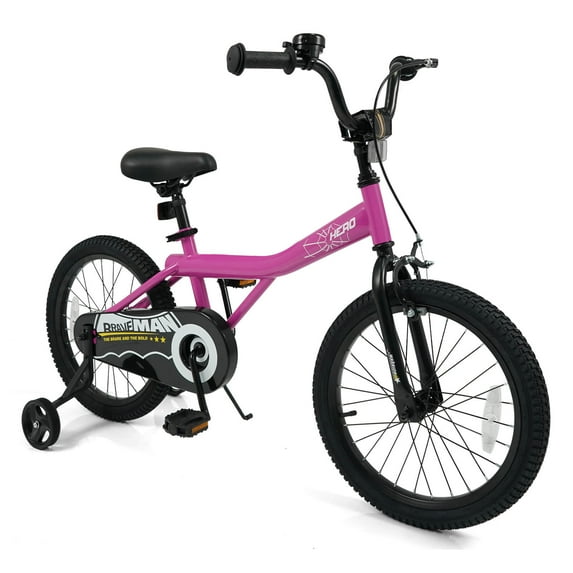 Costway Kids Bike, 18 Inch Bicycle for Children with Removable Training ...