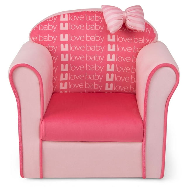 Costway Kids Cute Pink Bow Sofa Children Couch Toddler Upholstered ...