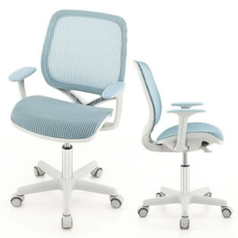 Gymax Kids Desk Chair Adjustable Height Children Study Chair with Auto Universal Casters Ergonomic Design Blue Walmart