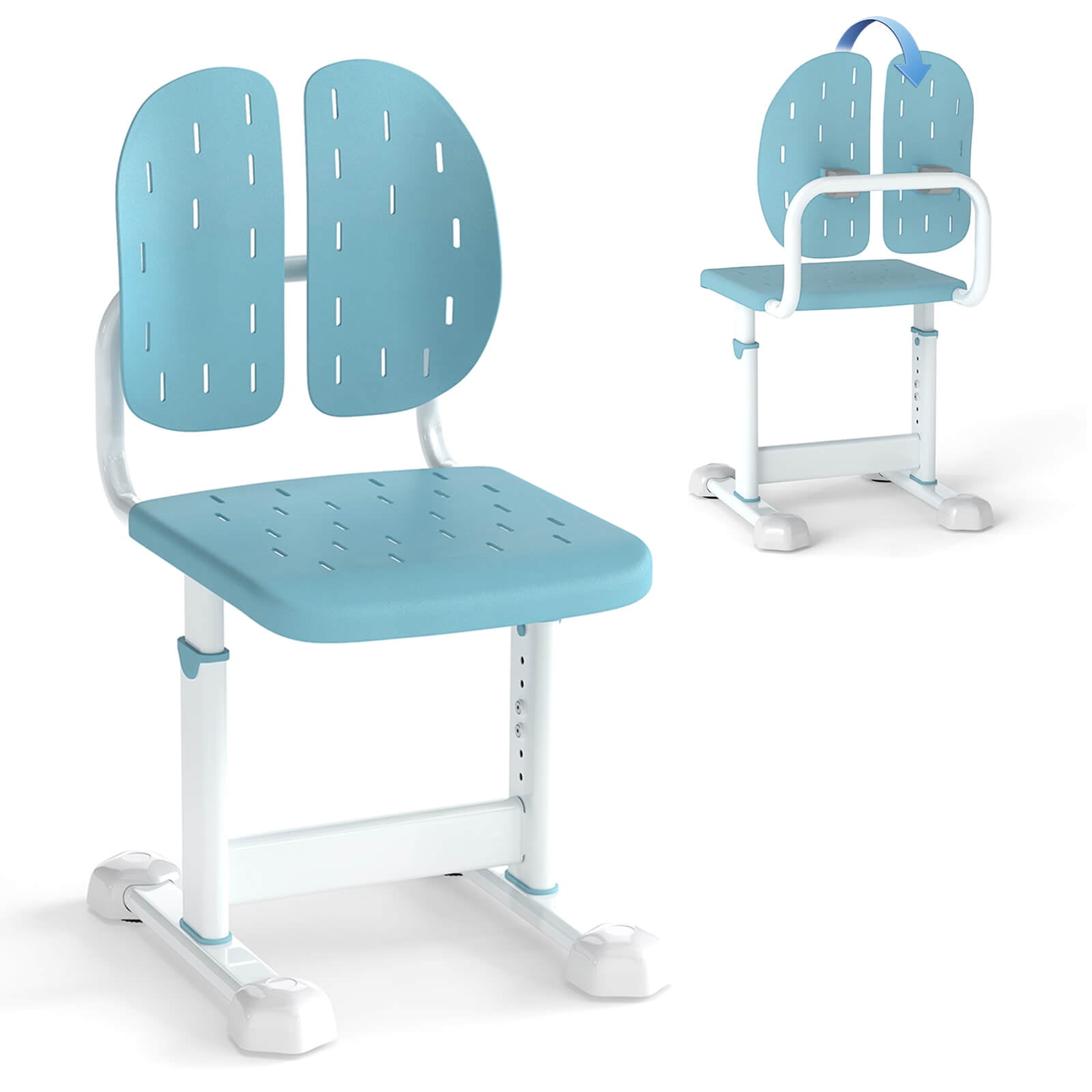 Costway Kids Desk Chair with Adaptive Double Backrest, Adjustable ...