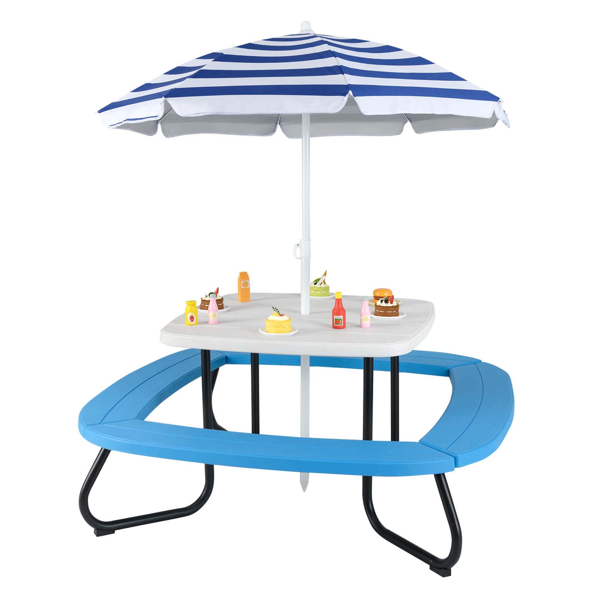 Costway Kids Picnic Table Outdoor Activity Table with Adjustable ...