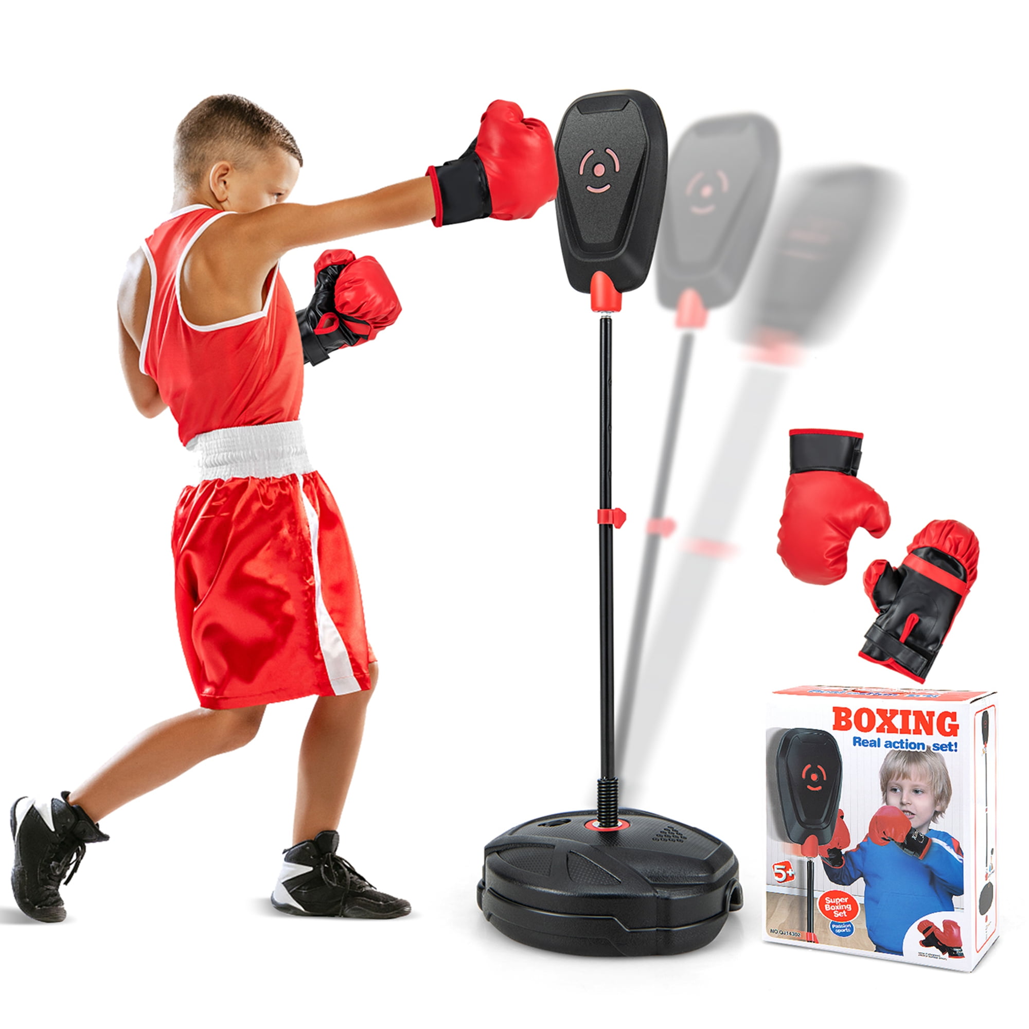 Costway Kids Punching Bag with Stand Height Adjustable Boxing Equipment ...
