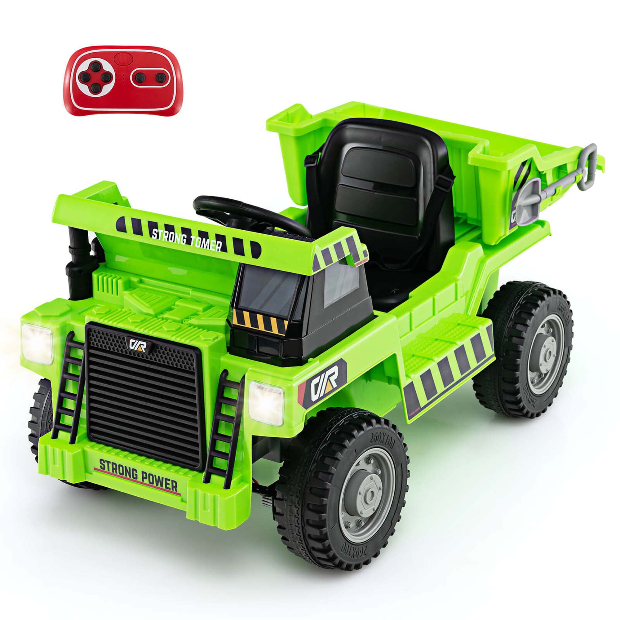 Costway Kids Ride-On Dump Truck with Wireless Connection Music LED ...