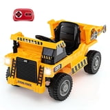 Costway Kids Ride-On Dump Truck with Wireless Connection Music LED ...