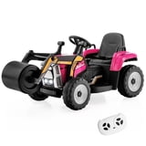 Costway Kids Ride On Roller 12V Electric Tractor Remote w/ Music & LED ...