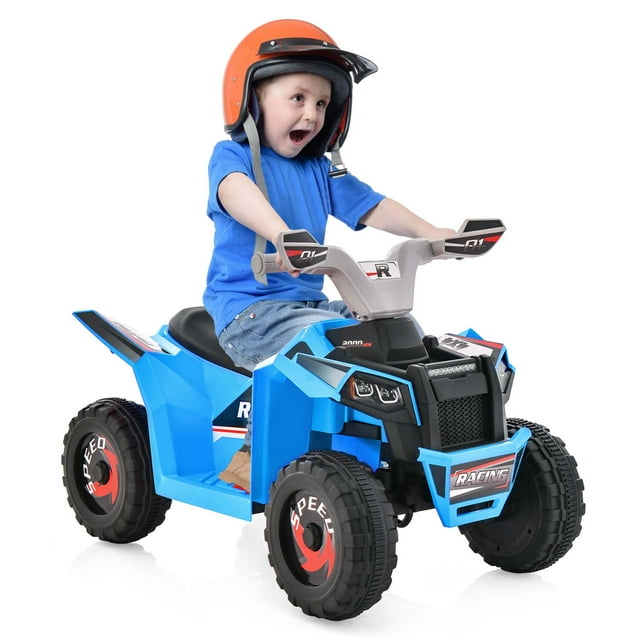 Costway Electric Operated Child's 4 Wheeler Quad Toy Car, 6V Battery ...