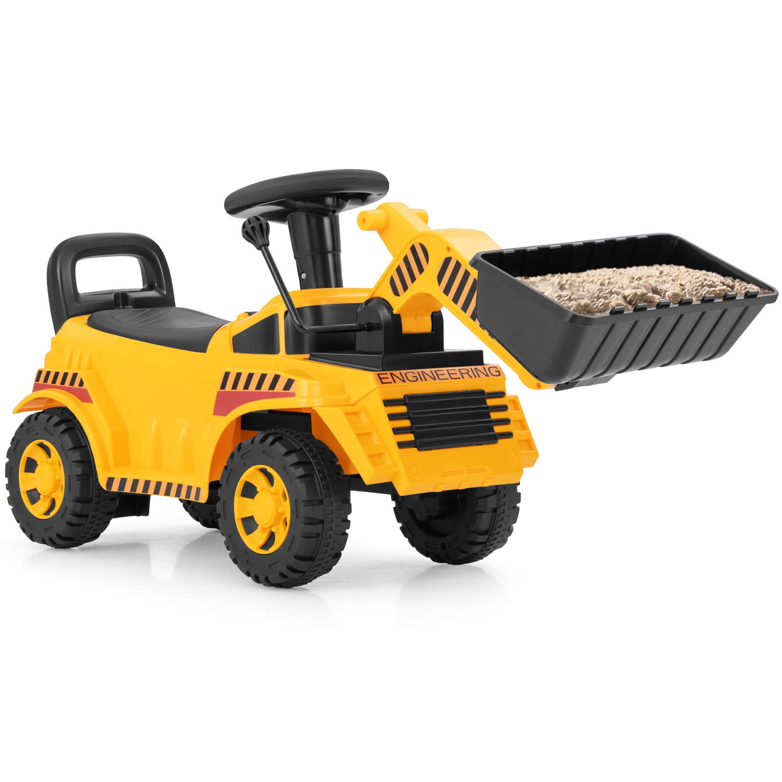 Costway Kids Ride on Bulldozer with Adjustable Bucket Engine Sound ...