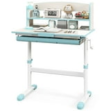 Costway Kids Study Desk with 7-Level Tiltable Desktop Adjustable Height ...