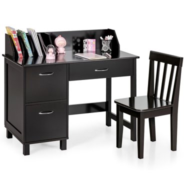 UTEX Children's Functional Wood Study Desk with Storage, Student's ...