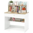 Costway Kids Wooden Study Desk Children Writing Table with Hutch ...
