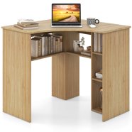 Costway Corner Computer Desk for Study & Office, Small Room Triangle ...