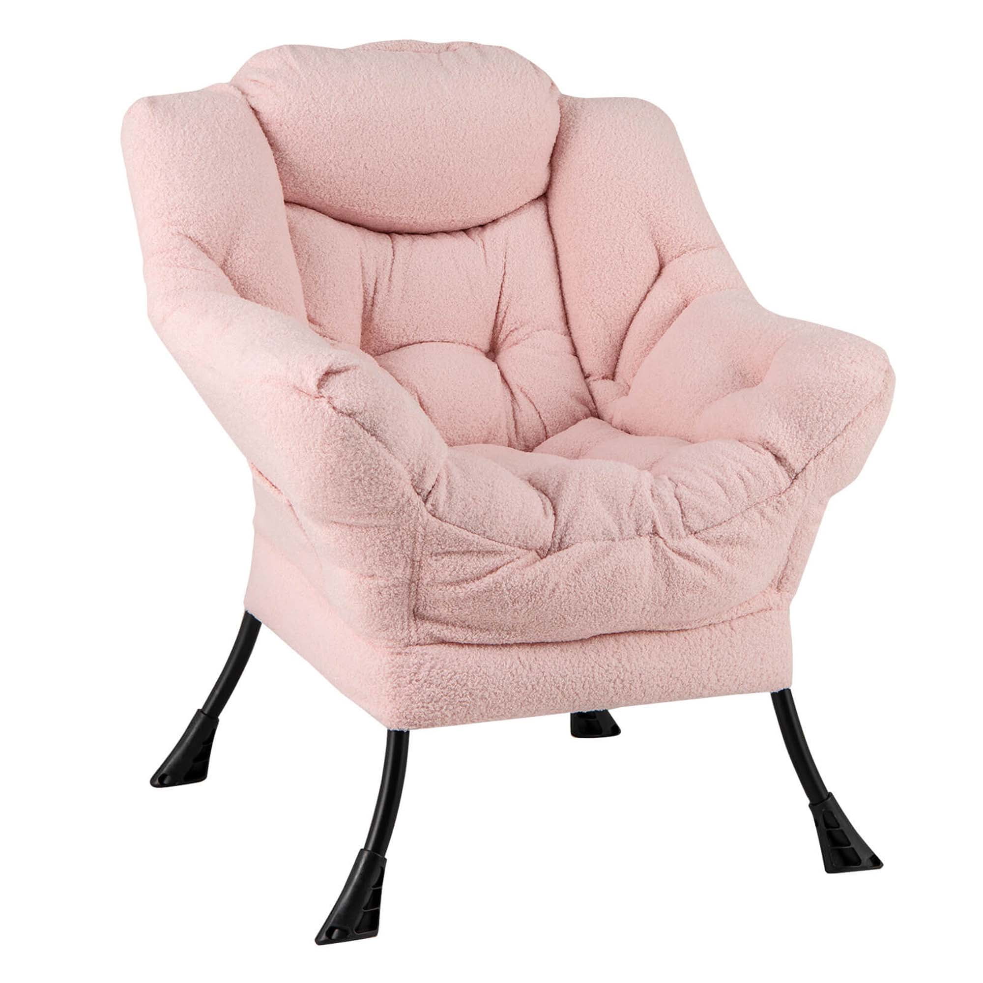 Costway Large Lazy Chair with Cozy Head Pillow Stylish Tufted Back ...