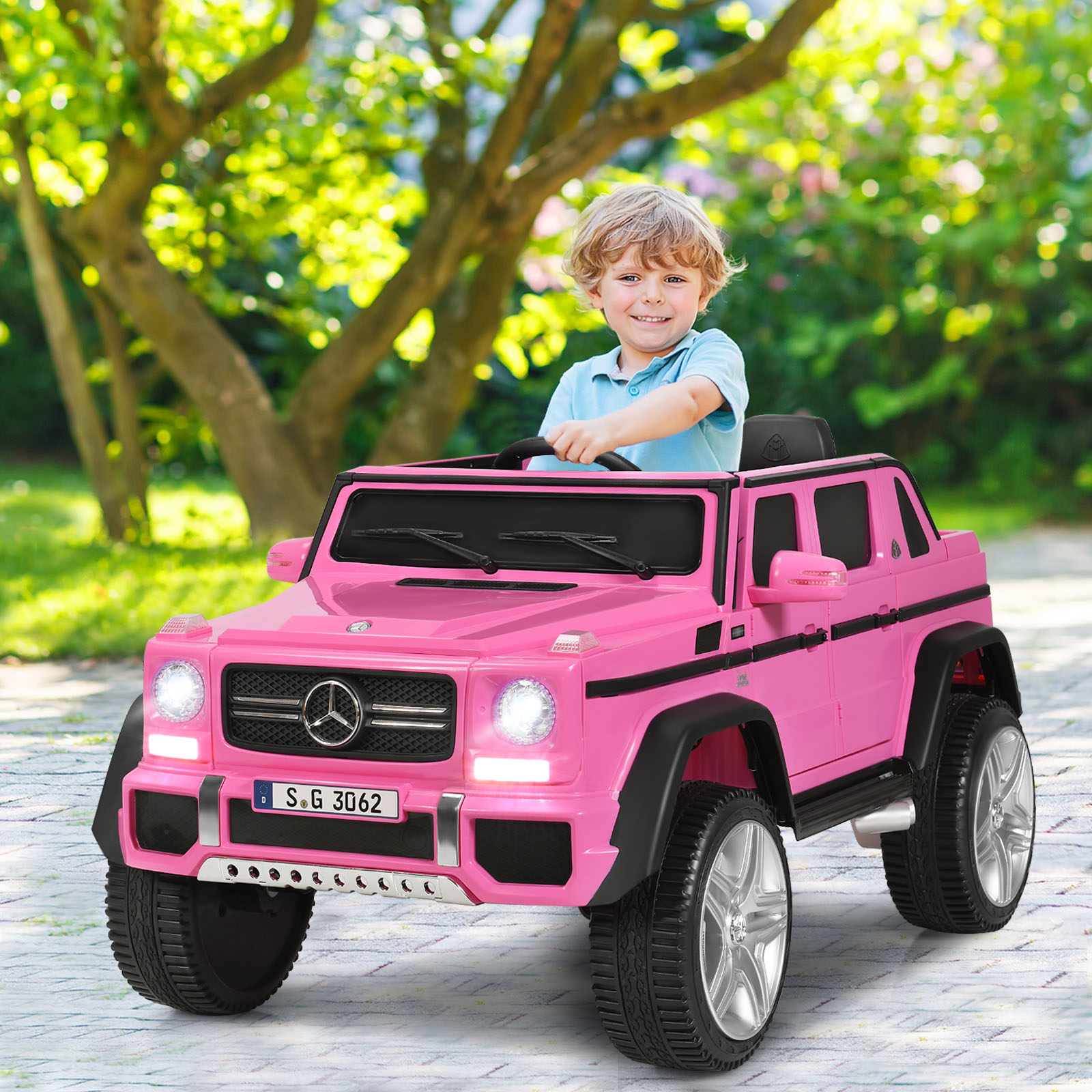 Gymax 12V Electric Kids Ride on Car Mercedes Benz Actros w/ 2.4G Remote ...