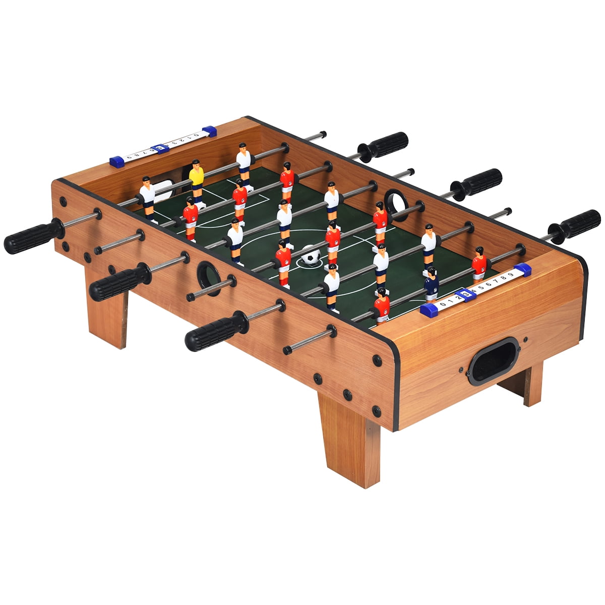 Costway Mini Foosball Table, 27in Soccer Game Table w/ 2 Footballs and ...