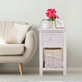 Costway Mini Night Stand 2 Layer 1 Drawer Bedside End Table Organizer ...