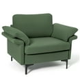 Costway Modern Fabric Accent Armchair, Single Sofa with Metal Legs for ...