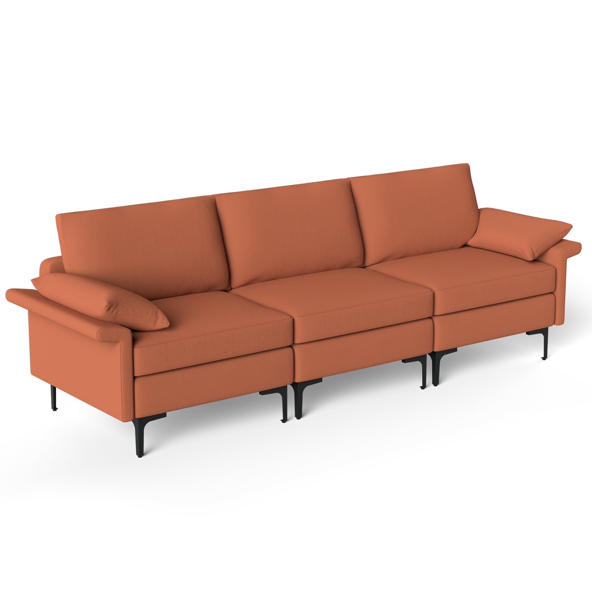 Costway Comfortable Big Space 3-Seat Sofa Couch, Easy to Put Together ...