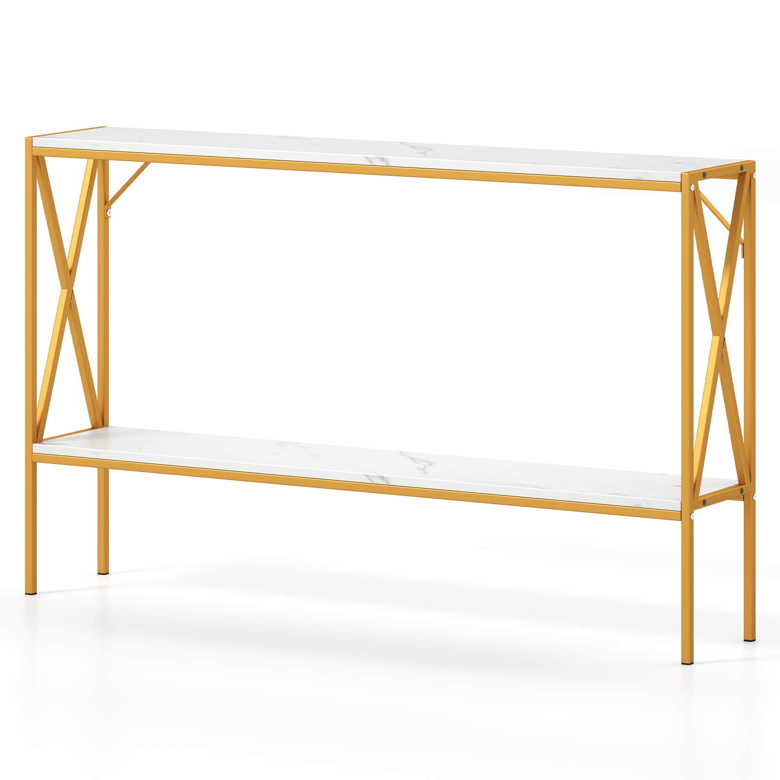 Costway Narrow Console Table 2-Tier Entryway Table with Storage 2 ...