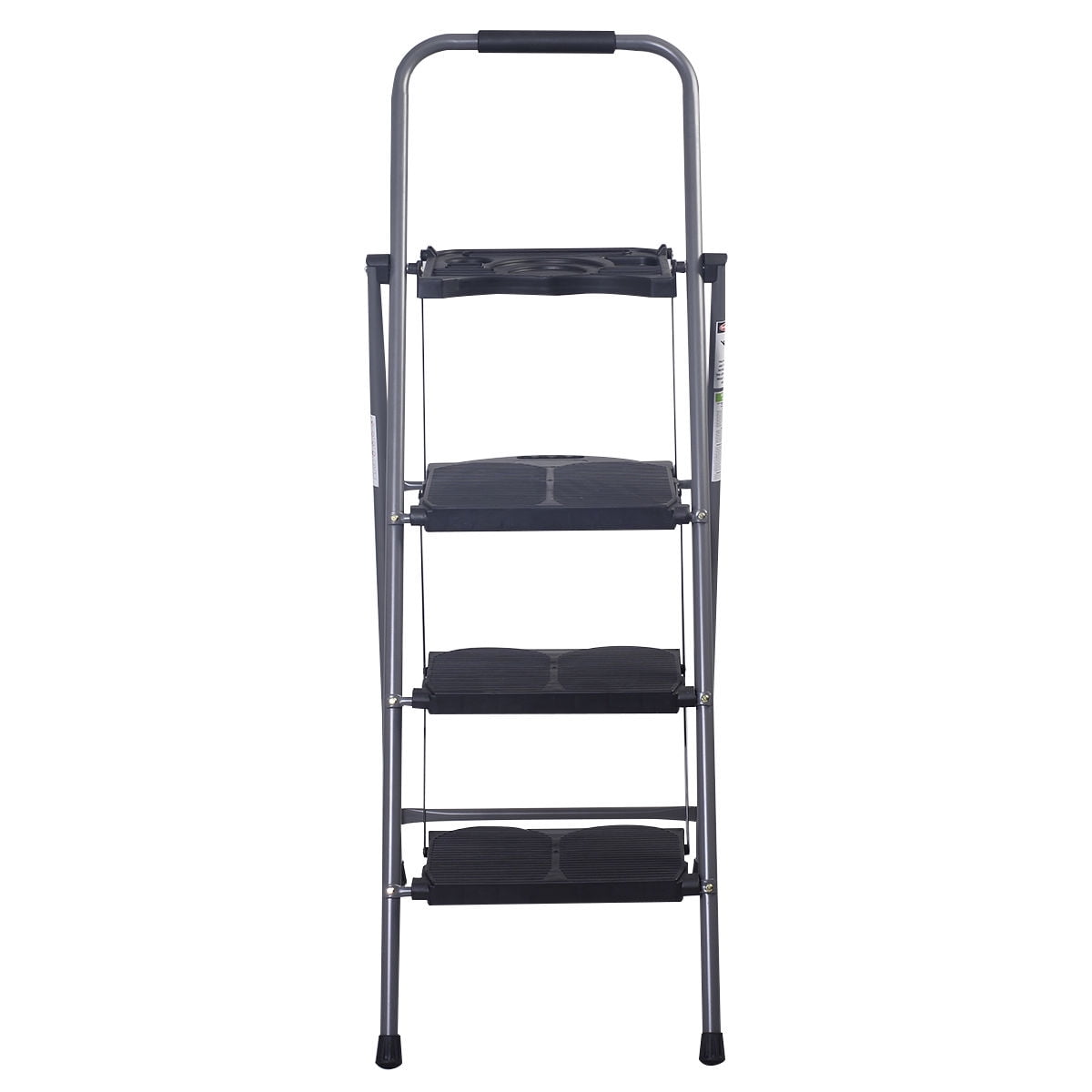Costway Indoor Three-Step Sturdy Foldable Ladder for Home Safety with ...