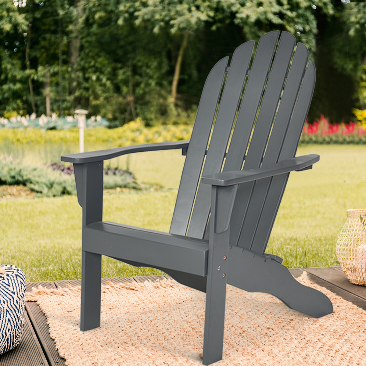 Lakewood Rustic Adirondack Chair - Vintage Gray - Walmart.com
