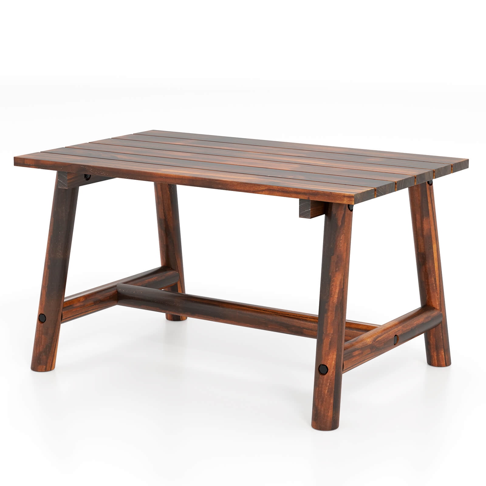Costway Outdoor Coffee Table with Slatted Tabletop Rectangle Side Table for Garden - Walmart.com