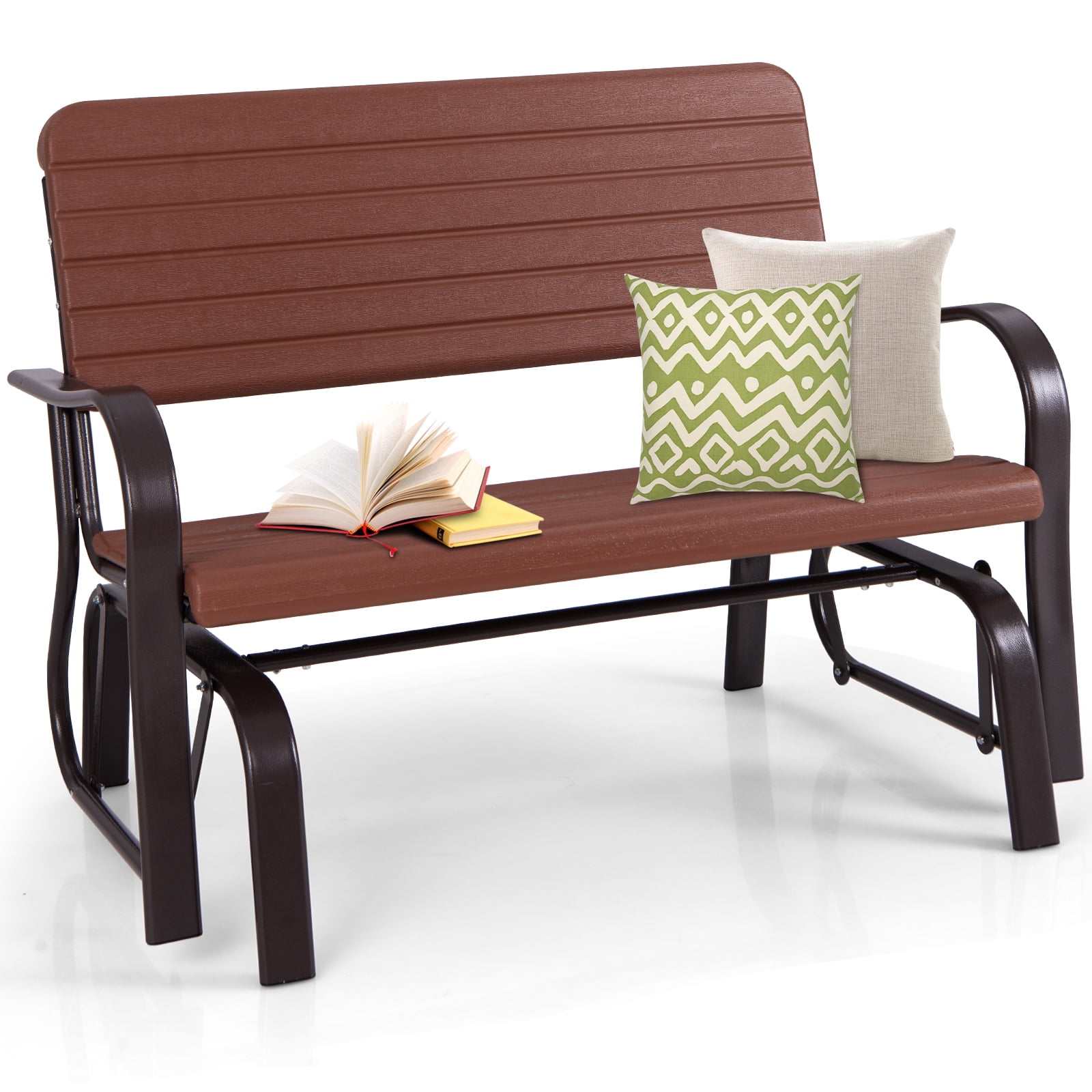 Costway Outdoor Patio Swing Porch Rocker Glider Bench Loveseat Garden ...
