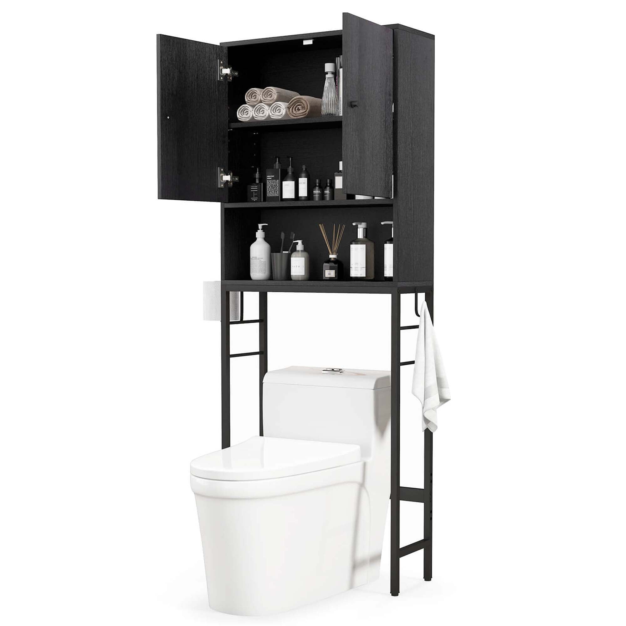 Costway Over The Toilet Storage Cabinet Free Standing Toilet Rack with ...