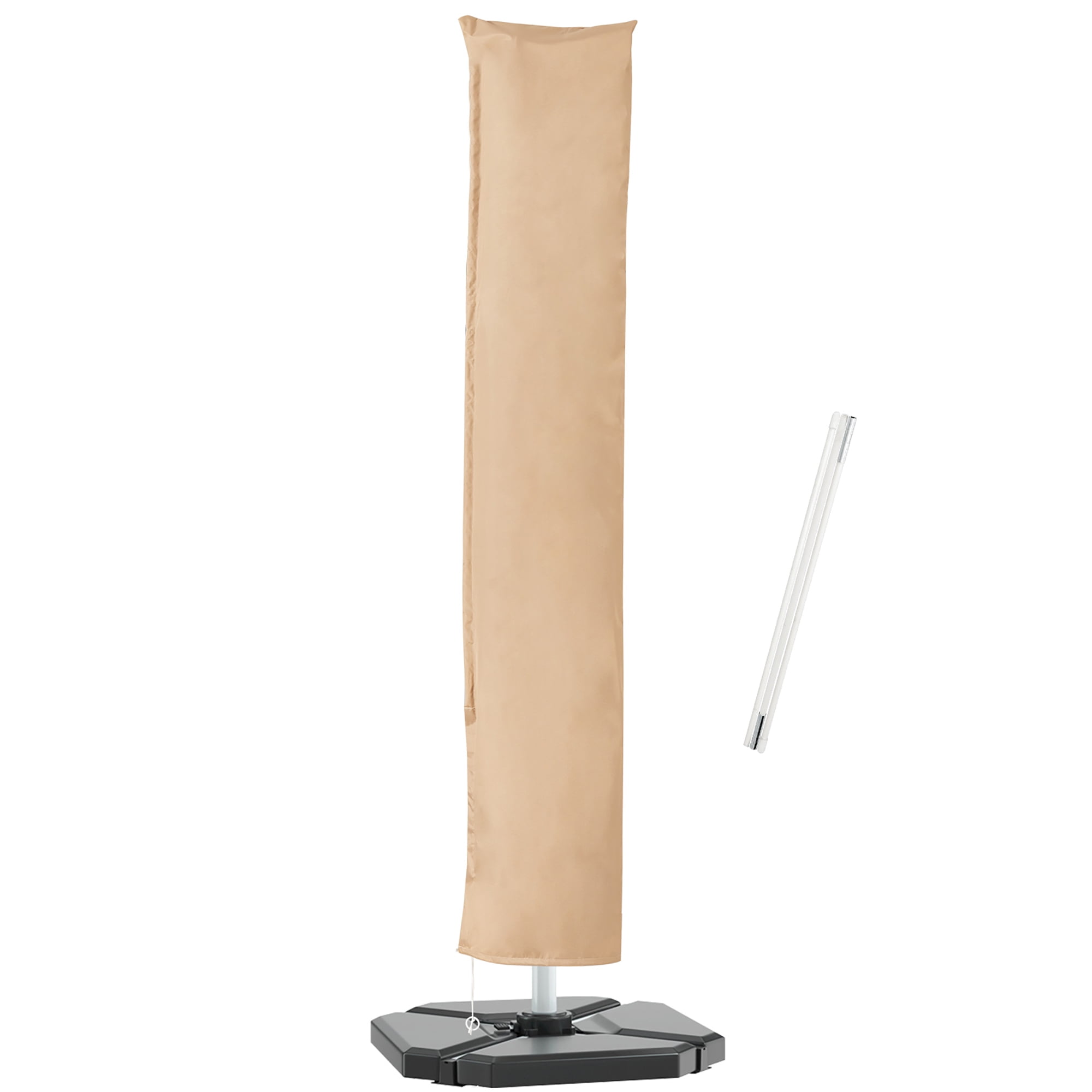 Costway Parasol Offset Cantilever Umbrella Cover 11ft Zipper Fiberglass ...