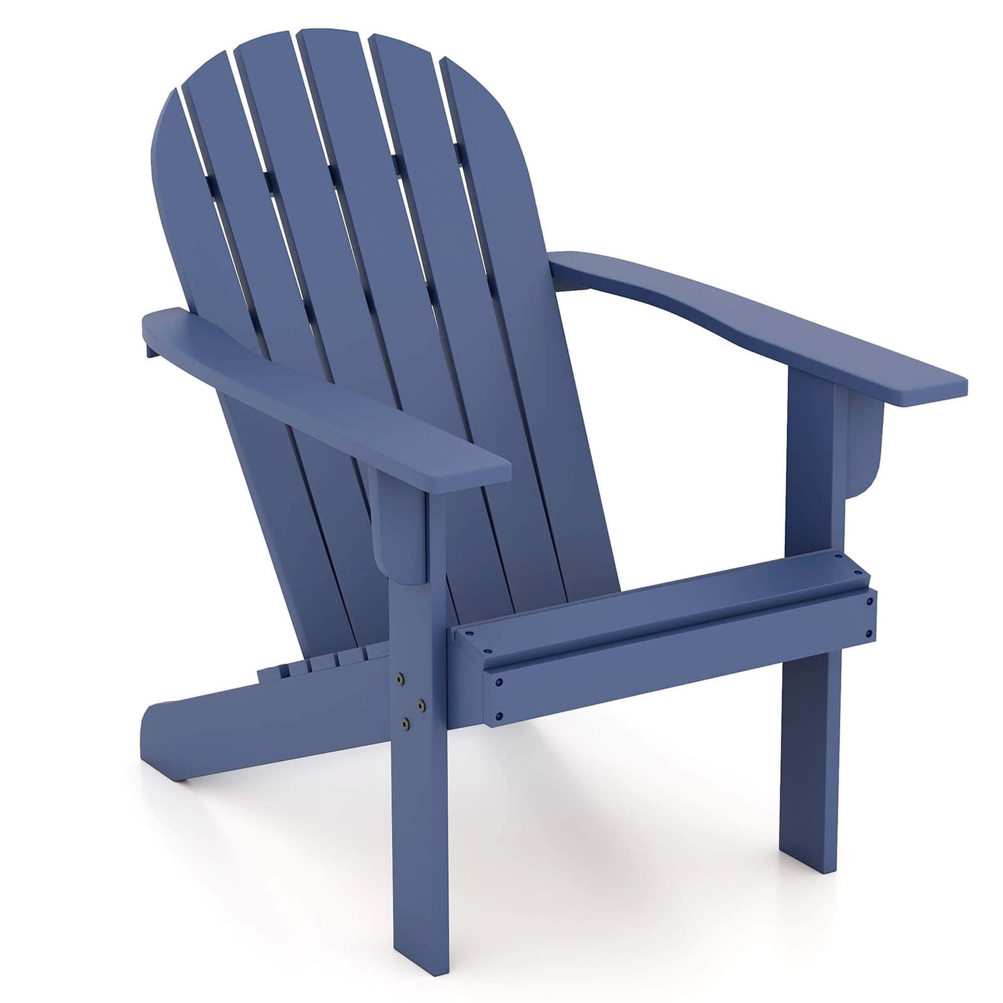 Costway Patio Adirondack Chair with Inclined Seat High Backrest & Wide ...