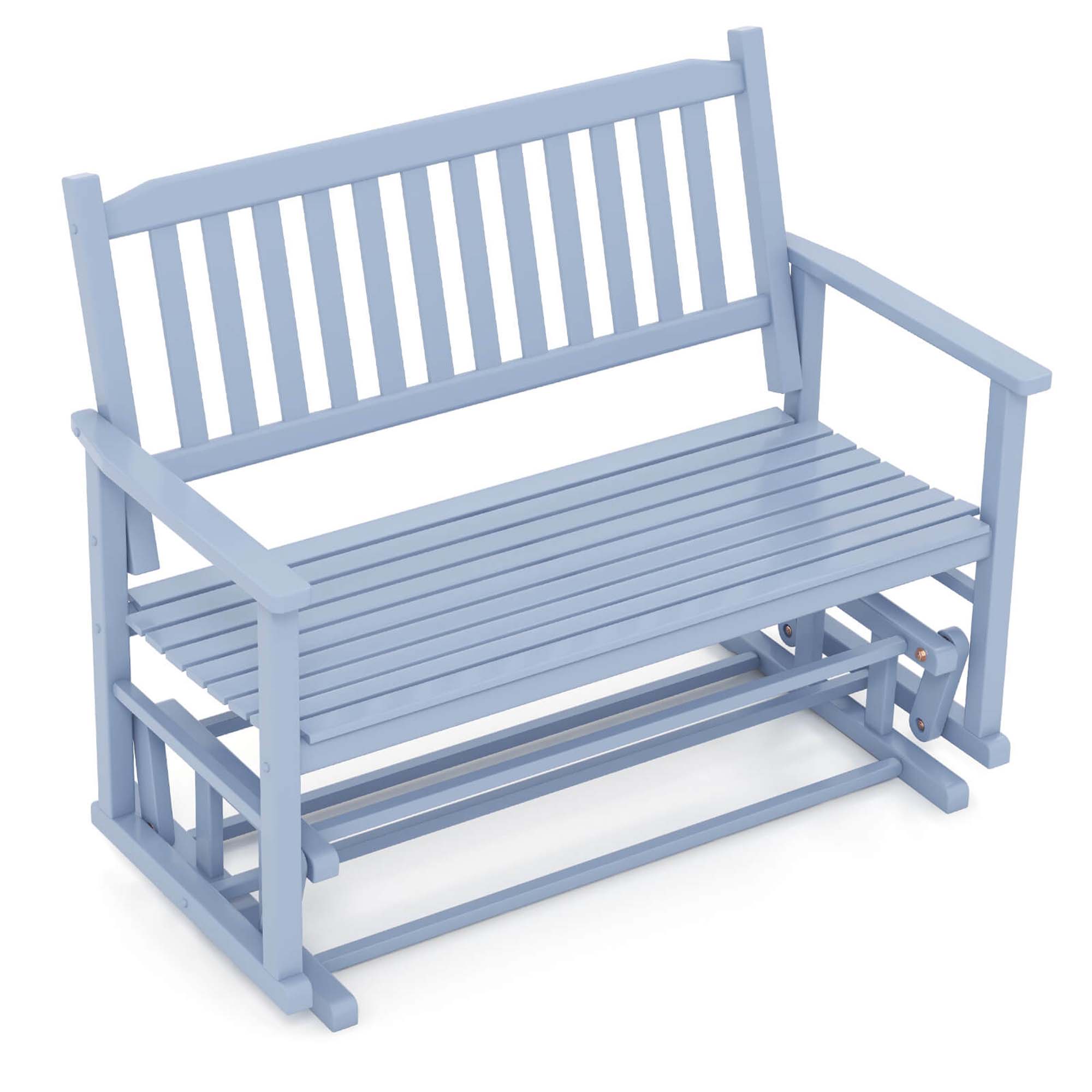 Costway Patio Glider Loveseat Chair Swing Rocking Bench with Slatted ...
