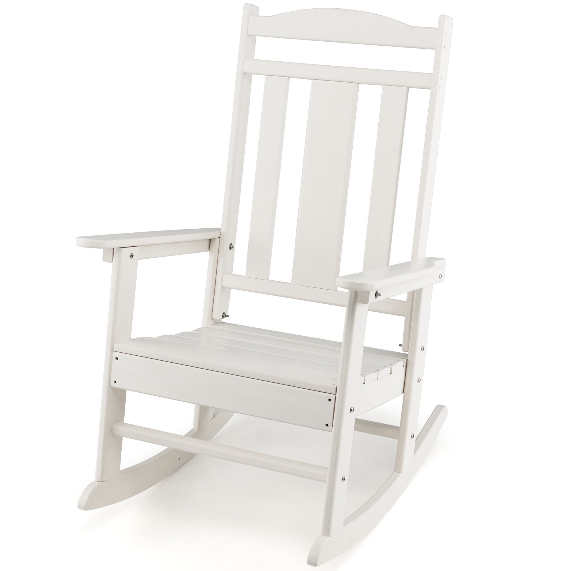 Costway Patio Rocking Chair All-Weather HDPE Rocker High Back Porch ...
