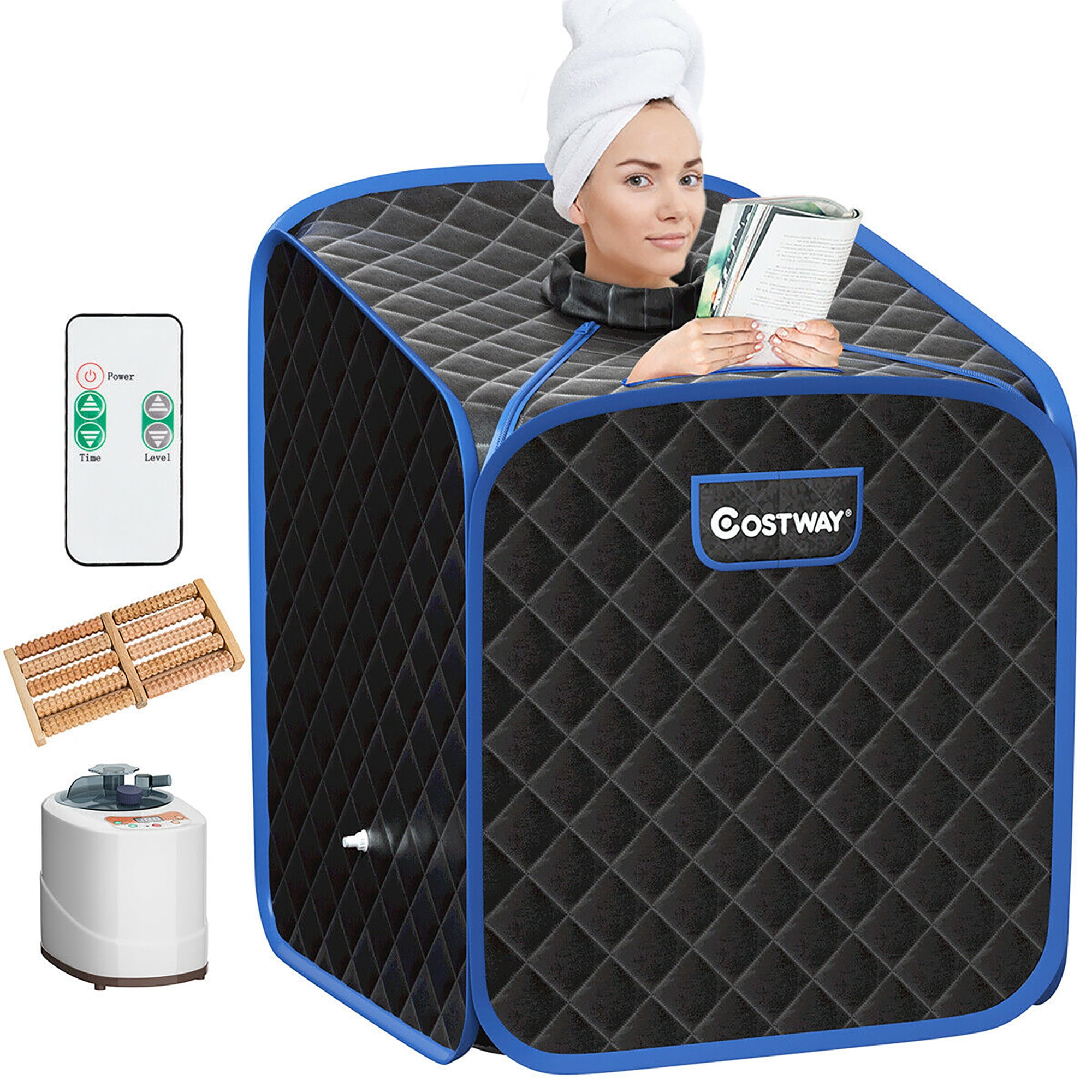 Costway Personal Portable Steam Sauna Spa Tent Kit with Chair for ...