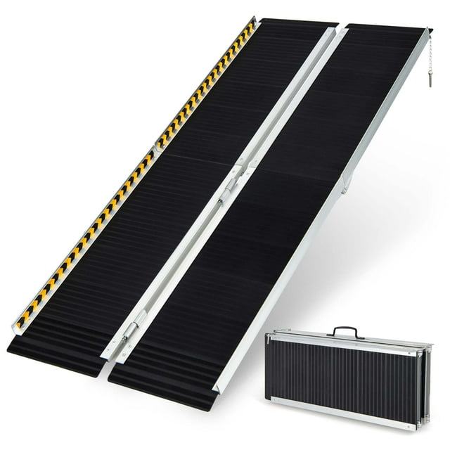 Costway 6 FT Foldable Aluminum Wheelchair Ramp with Non-slip Surface ...