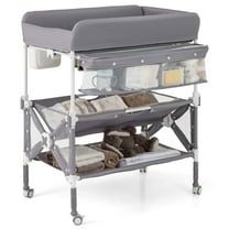 Badger Basket Modern Nursery Changing Station with Hamper, 3 Storage ...