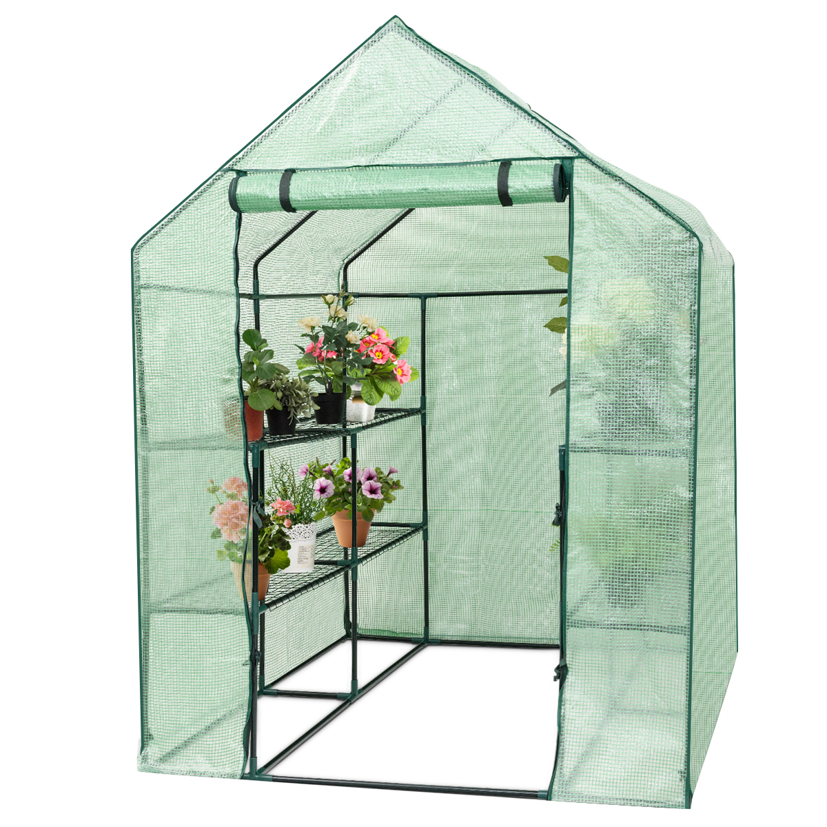 HomGarden 3 Tiers 6 Shelves Mini Walk-in Greenhouse Canopy - Walmart.com
