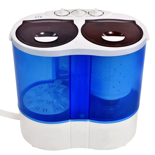 Costway Portable Mini Washing Machine Compact Twin Tub 15.4lbs Washer ...