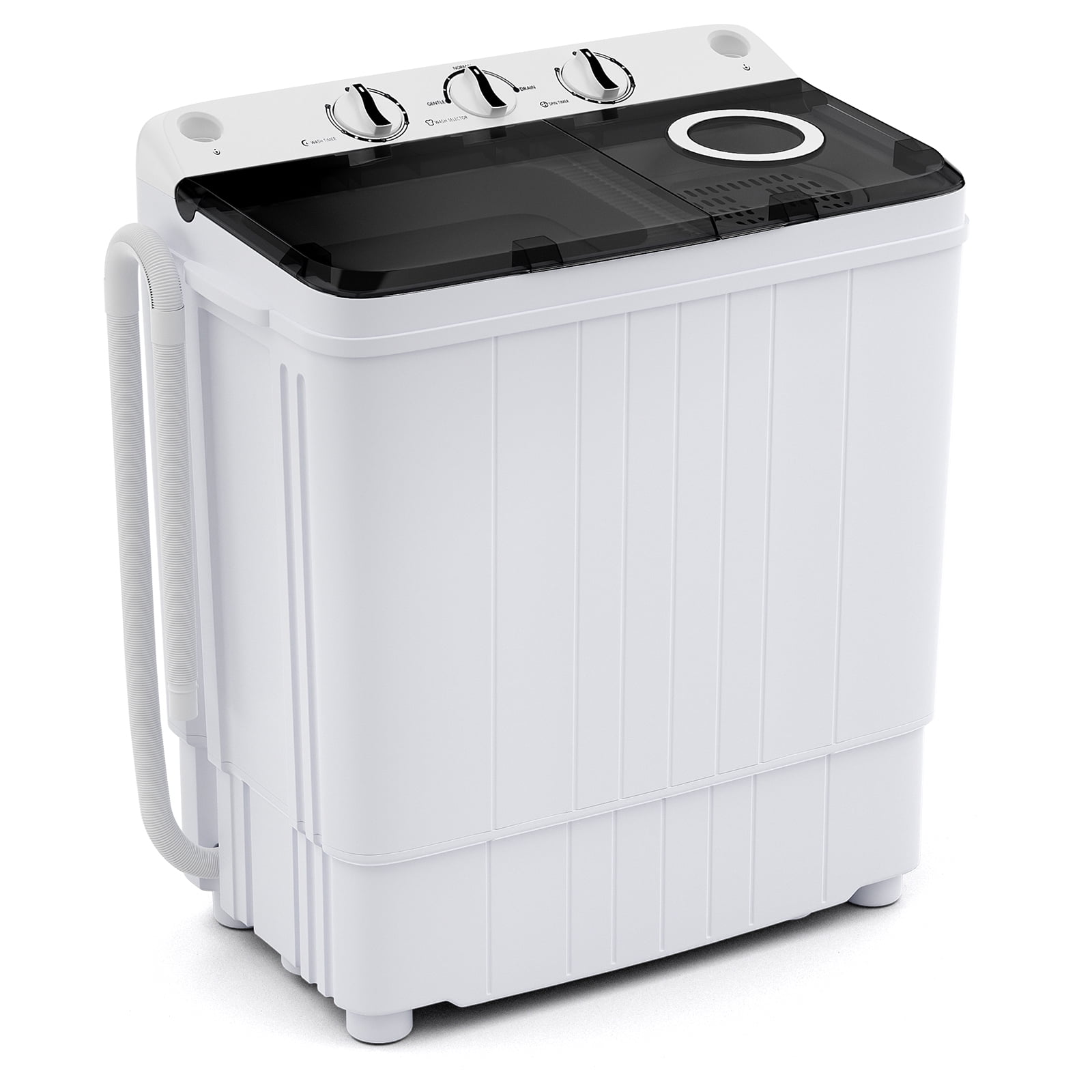 Costway Small Electric Compact 17.6 lbs Twin Tub Laundry Washer with ...