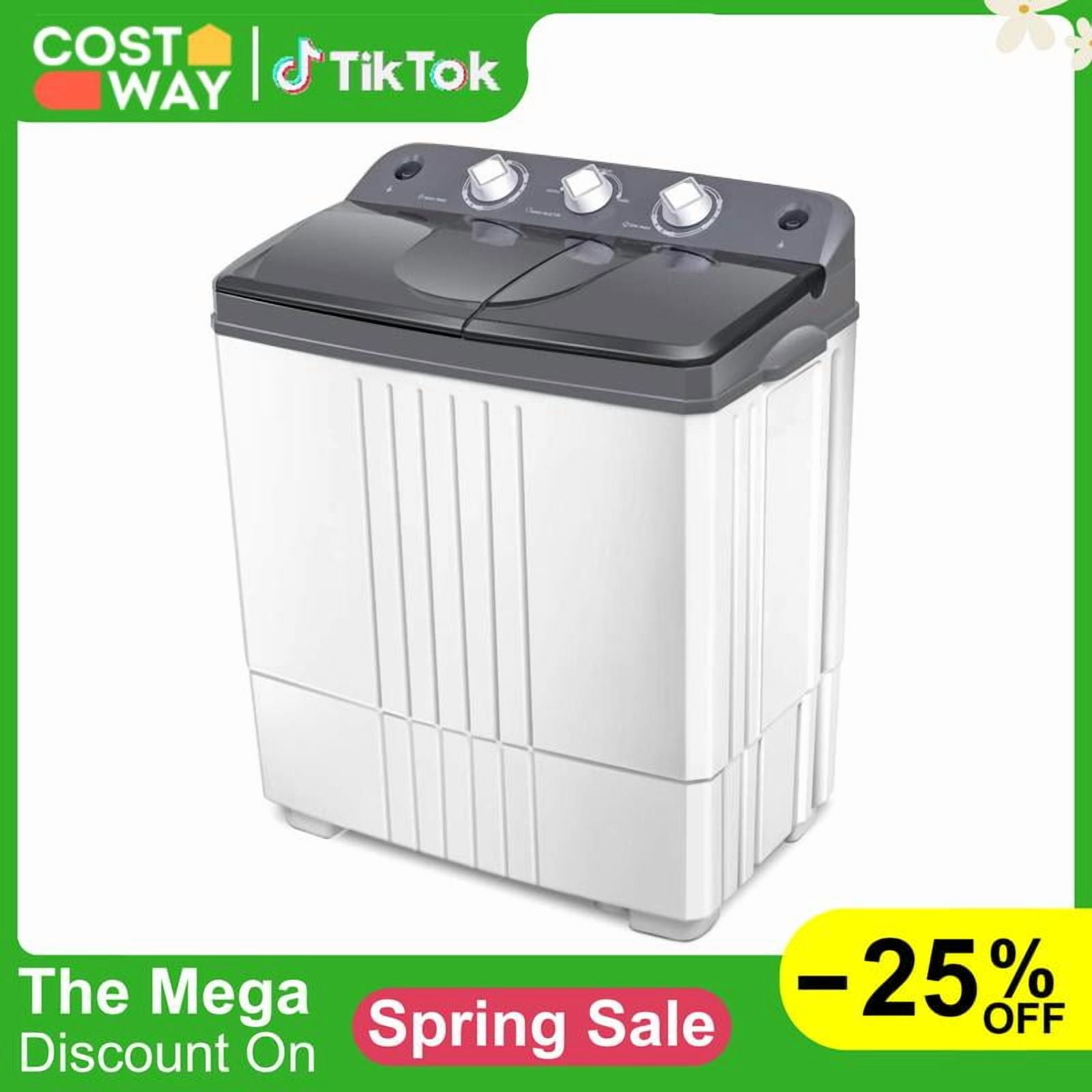 Costway-Portable Washing Machine, Twin Tub 20Lbs Capacity, Washer(12Lbs ...